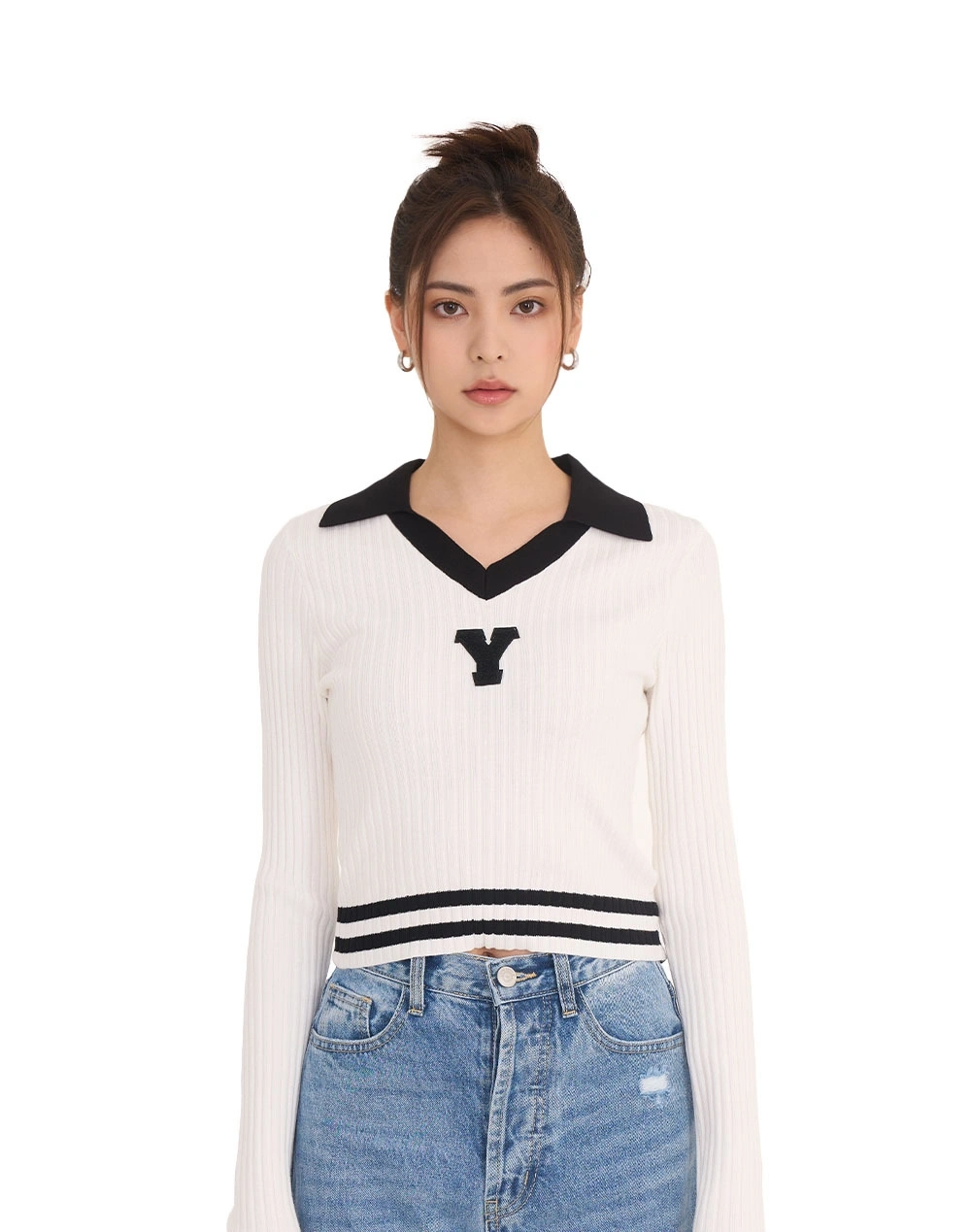 Y Logo Knit Top | YUYU ACTIVE