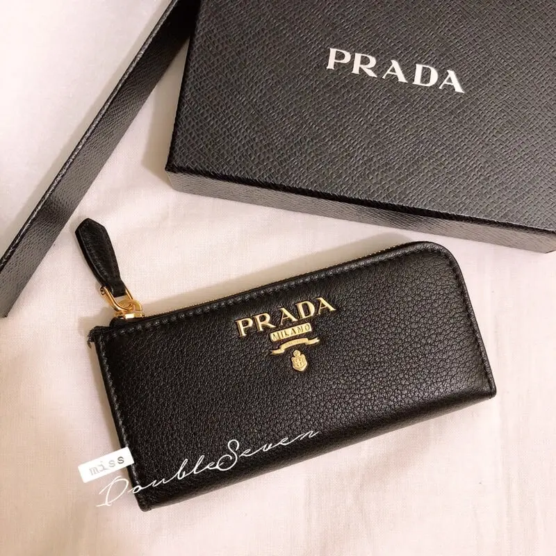 PRADA 真皮 拉鍊鑰匙包 零錢包 | MISSDOUBLESEVEN